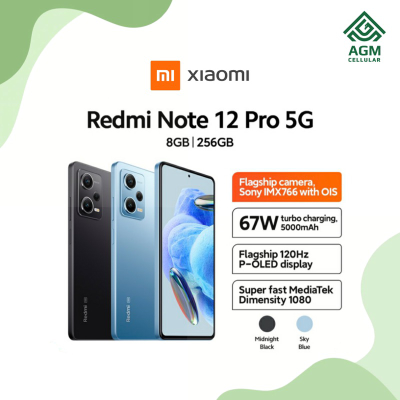 Jual HANDPHONE XIAOMI REDMI NOTE 12 PRO 5G RAM 8GB/256GB (Midnight ...