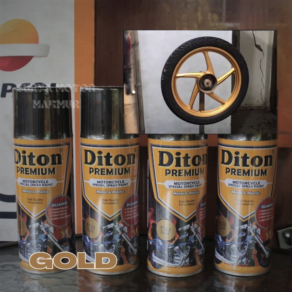 Jual Pilok / Pilox Diton Premium 9123 Gold Warna Emas Cat Semprot ...