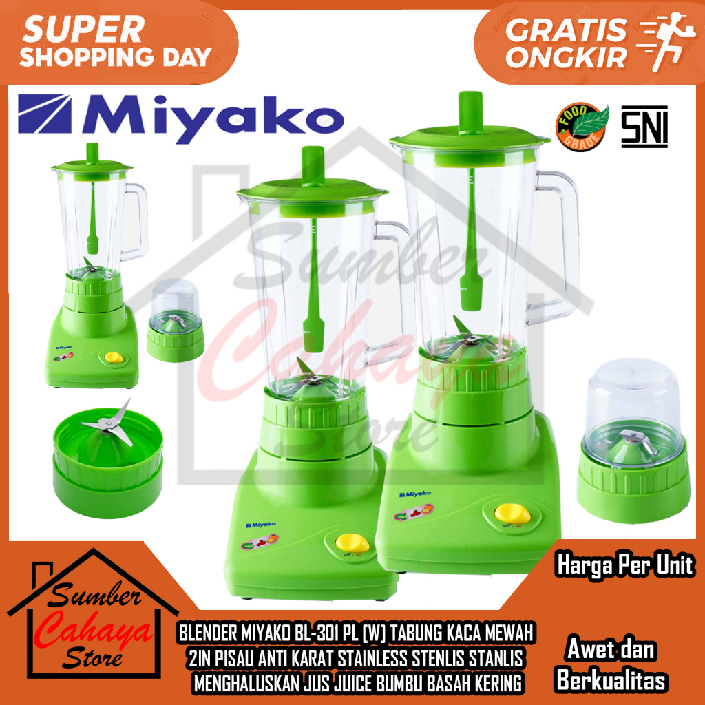 Jual BLENDER MIYAKO BL-301 PL [W] TABUNG KACA MEWAH 2IN ANTI KARAT ...
