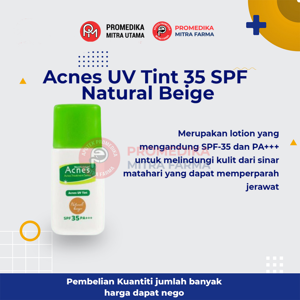 Jual Acnes UV Tint 35 SPF Natural Beige / Botol / Sunscreen Untuk Kulit ...
