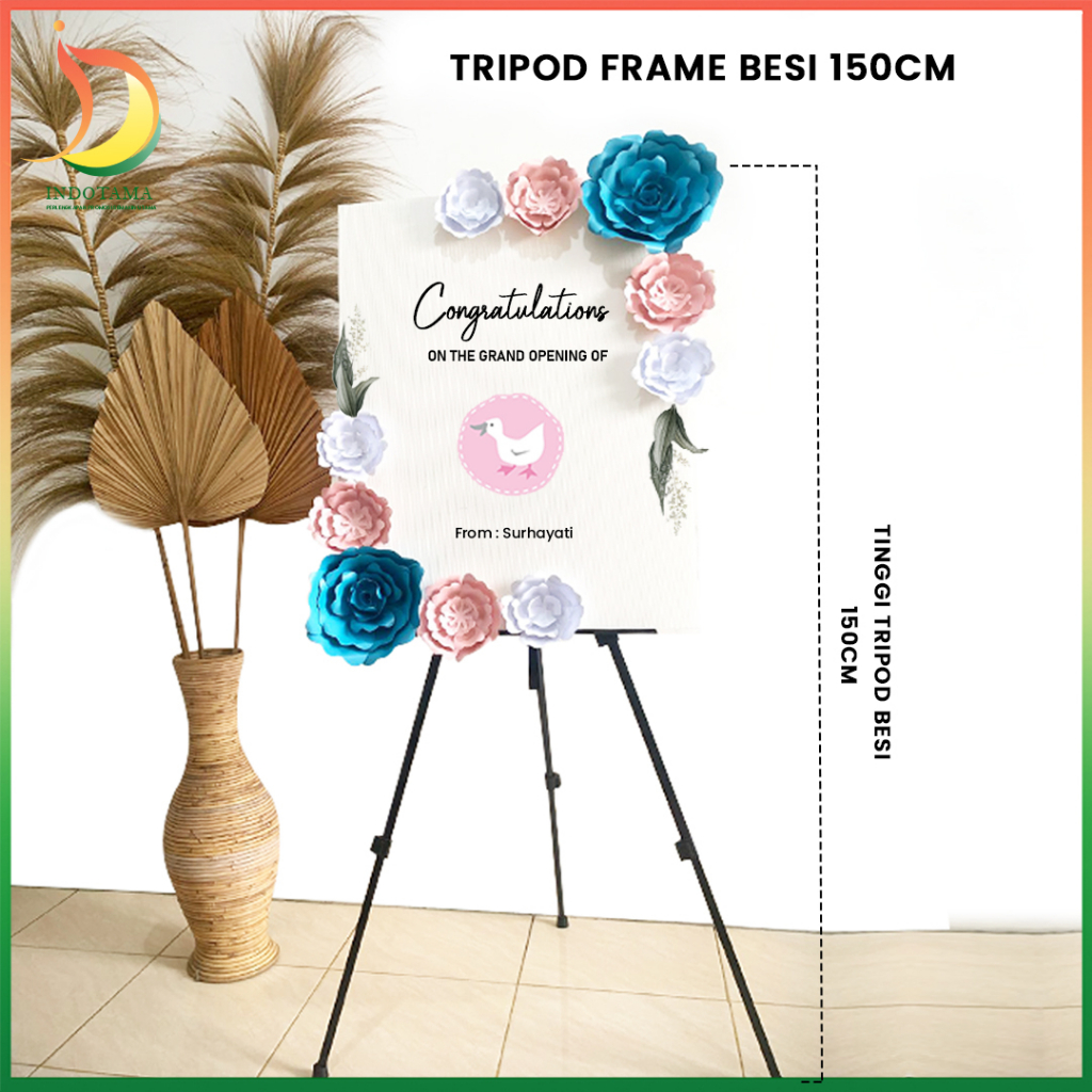Jual Papan Bunga Kertas Flowerboard 60x80 cm (Tema 6) Biru Dusty Putih ...