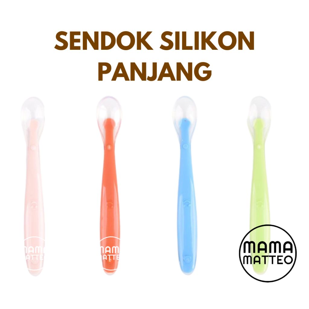 Jual Sendok Makan Bayi Silikon Panjang / Sendok Panjang Lentur Anak ...