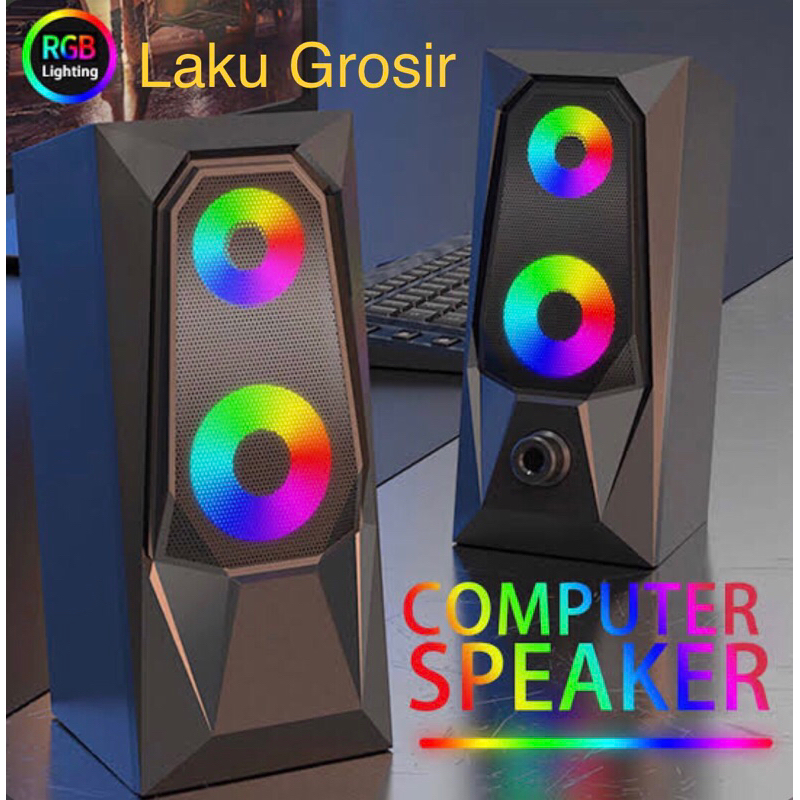 Jual Speaker Spiker Komputer Laptop usb K7 RGB | Shopee Indonesia