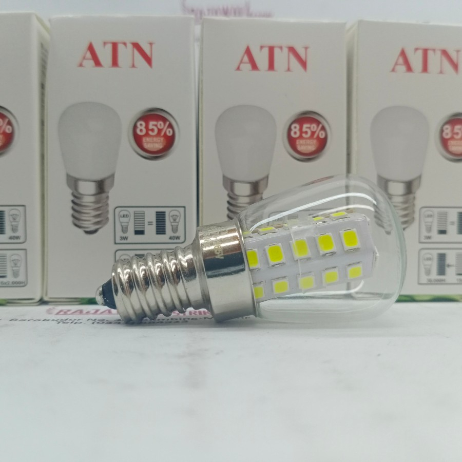 Jual led fitting e12 3w lampu kulkas hias cabe led putih kaca bening ...