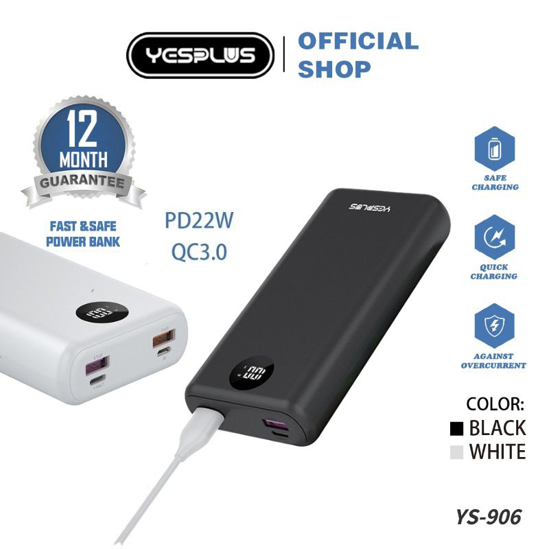 Jual Power Bank 20.000mAh Fast Charging PD 22,5W Yesplus | Shopee Indonesia