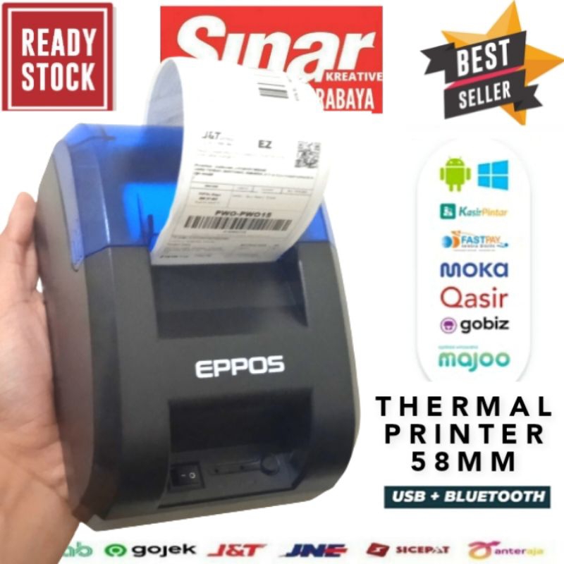 Jual PRINTER BLUETOOTH MINI THERMAL 58MM RPP02 CETAK STRUK KASIR DAN RESI LABEL STICKER | Shopee ...