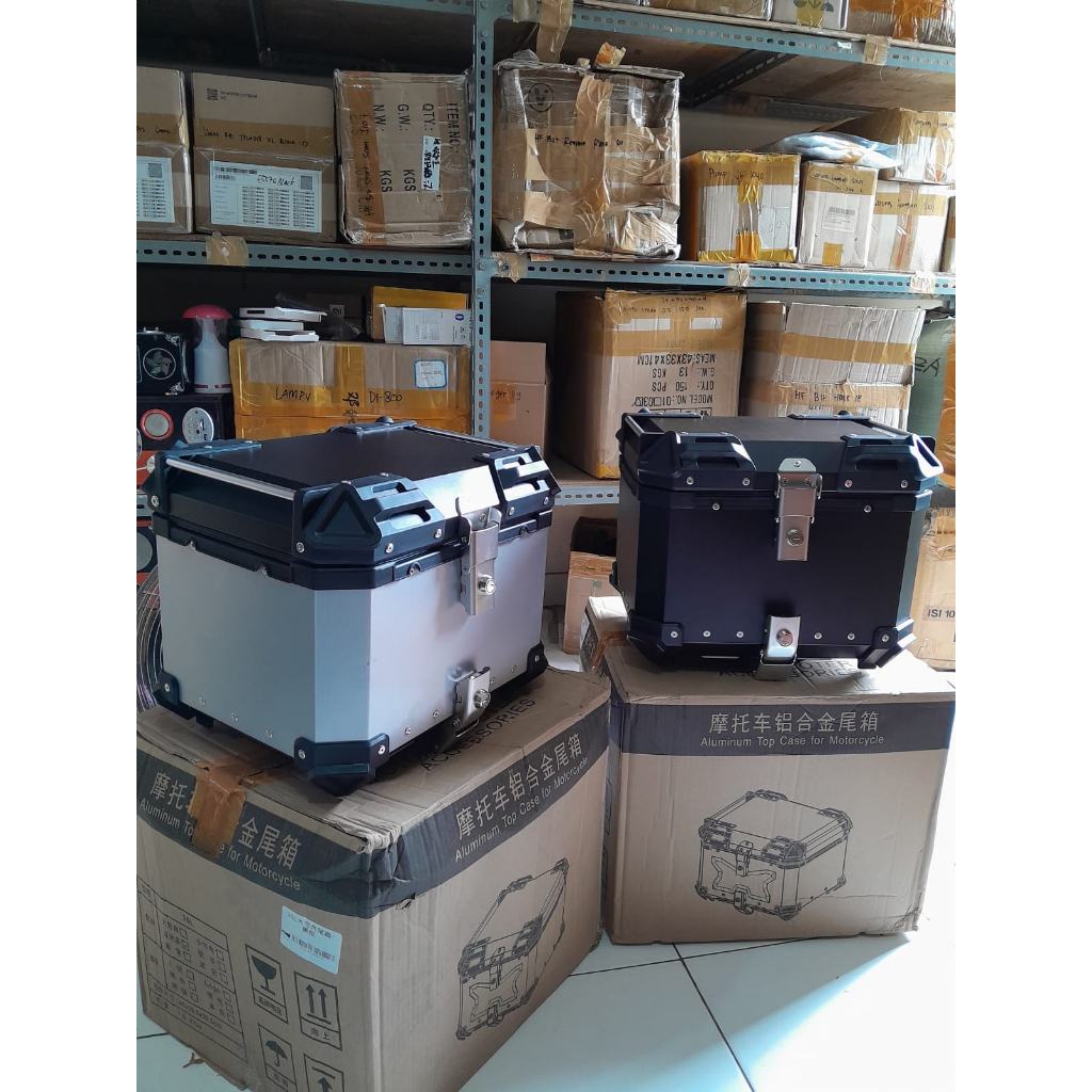 Jual TopBox Motor Kunci Alumunium Pannier Bracket Kotak Top Box 45L 50 Liter topcase motor ...