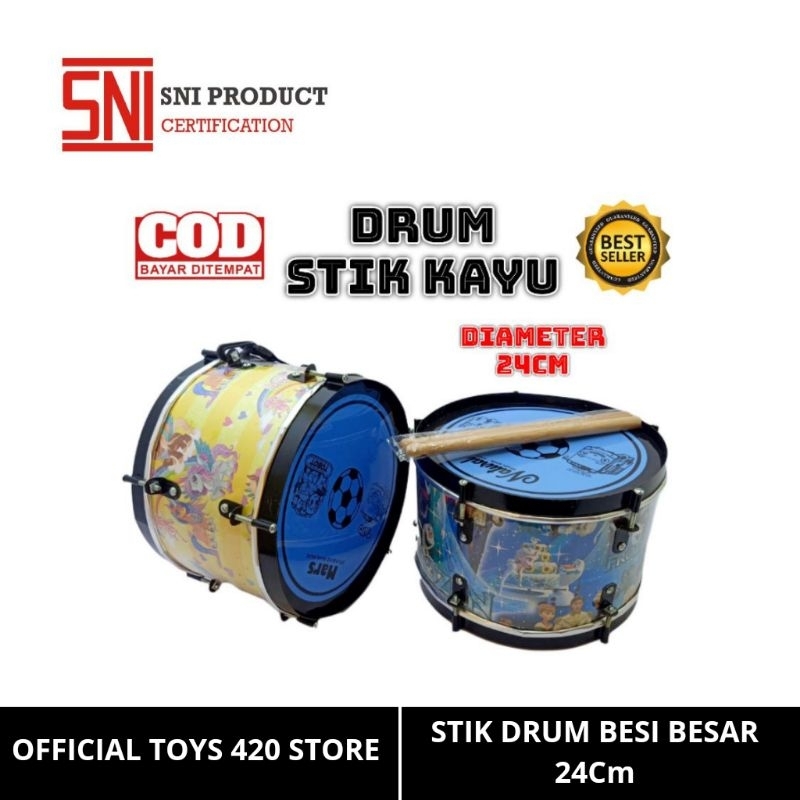 Jual ARFB - Mainan Anak Gendang Stick Drum Band Besi Karakter 24 CM ...