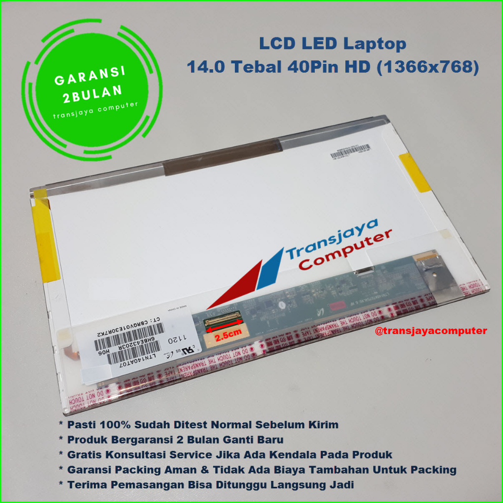 Jual Layar LED LCD Laptop Asus A42 A42D A42F A42J A42JC LED 14.0 Tebal ...
