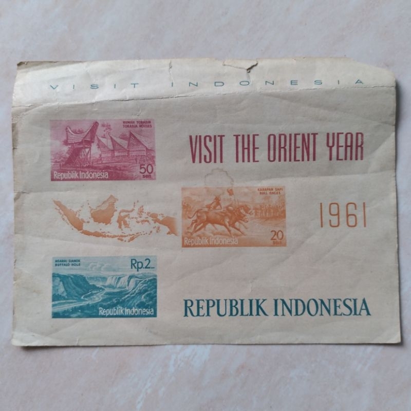 Jual Souvenir Set SS Filateli Perangko Kuno Jadul Visit Indonesia 1961 ...
