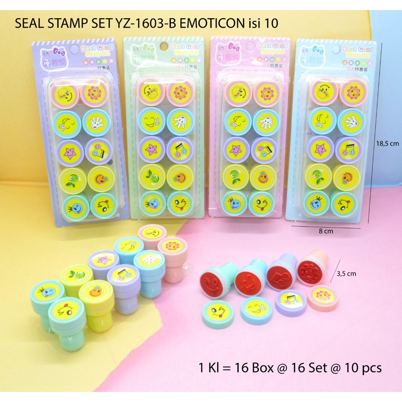 Jual stempel / seal stamp set motif emoticon isi 10 | Shopee Indonesia