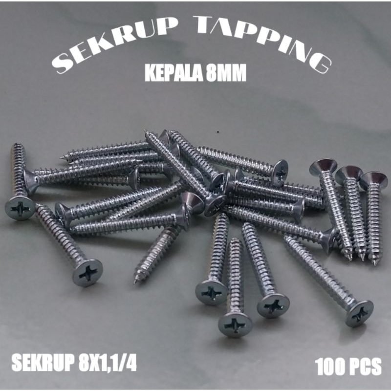 Jual SEKRUP TAPPING JF 8X1,1/4(100PCS)PUTIH | Shopee Indonesia
