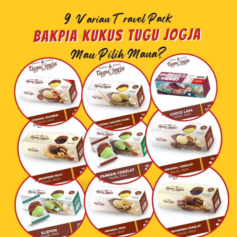 Jual Bakpia Kukus Tugu Jogja - Travel Pack (Isi 10) - 9 Varian Rasa ...
