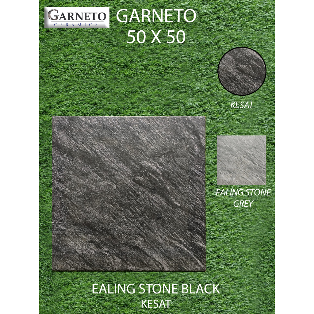 Jual Keramik Lantai 50X50 Ealing Stone Black Kesat KW1 Pekanbaru Riau ...