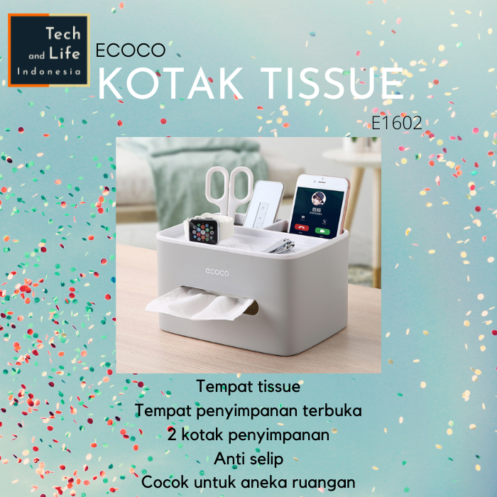 Jual Kotak Tisu Meja Multifungsi Ecoco E1602 Tissue Storage Dispenser ...