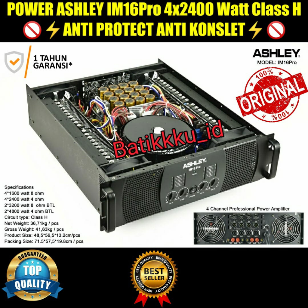 Jual Power ASHLEY IM16Pro IM 16 Pro IM16 Pro ORIGINAL 4CH CLASS H 4x2400 WATT AMPLIFIER | Shopee ...