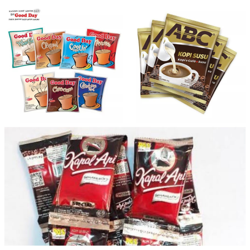 Jual ARJUNA Kopi Instan sachet / Good Day Sachet / ABC Kopi Susu Sachet / Kopi Kapal Api sachet ...