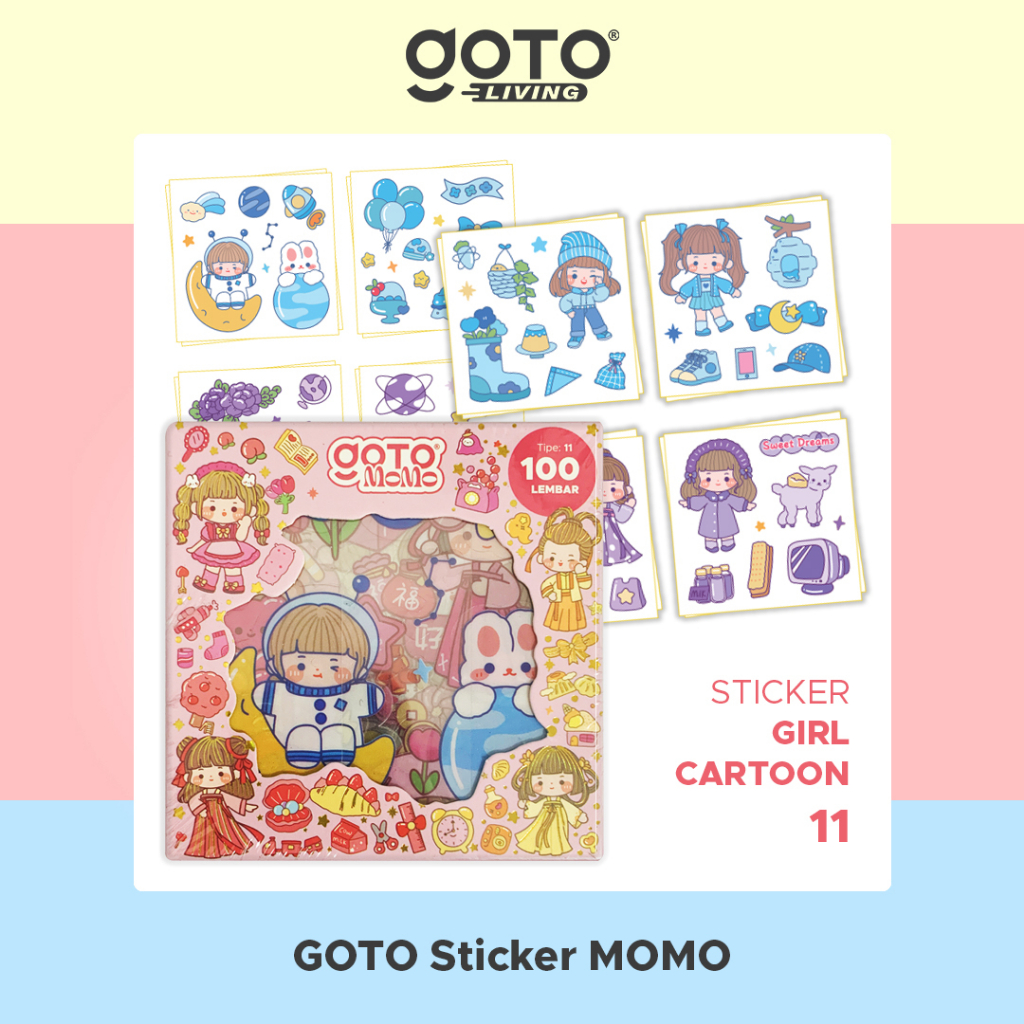Jual Goto Momo Stiker Lucu Sticker Kartun Korea Motif Anti Air 100 ...