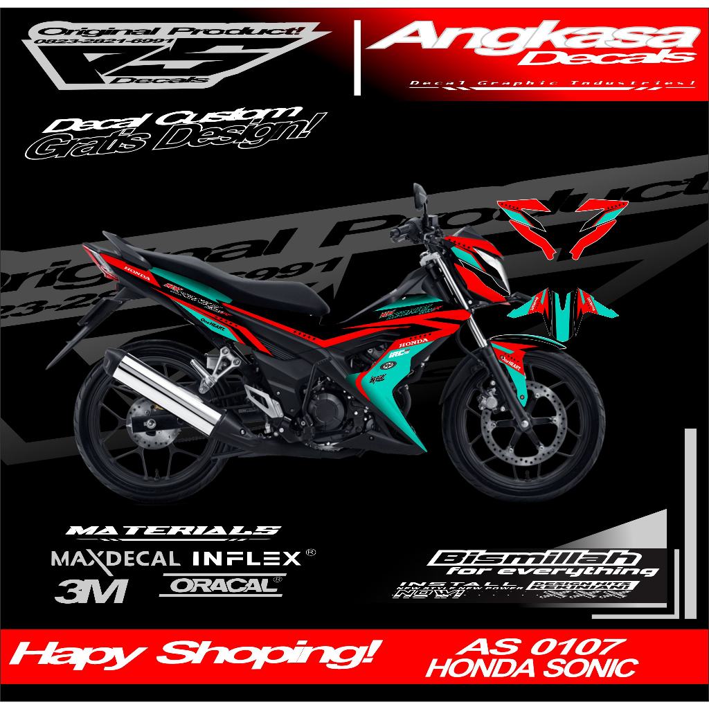 Jual 0107 DECAL STIKER FULL BODY CUSTOM MOTOR SONIC /stiker costum ...
