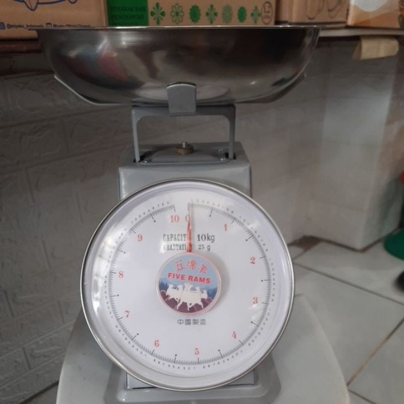 Jual Pengukur Berat Five Rams Timbangan Jarum Analog Pasar Buah Dapur 10kg 10 Kg | Shopee Indonesia