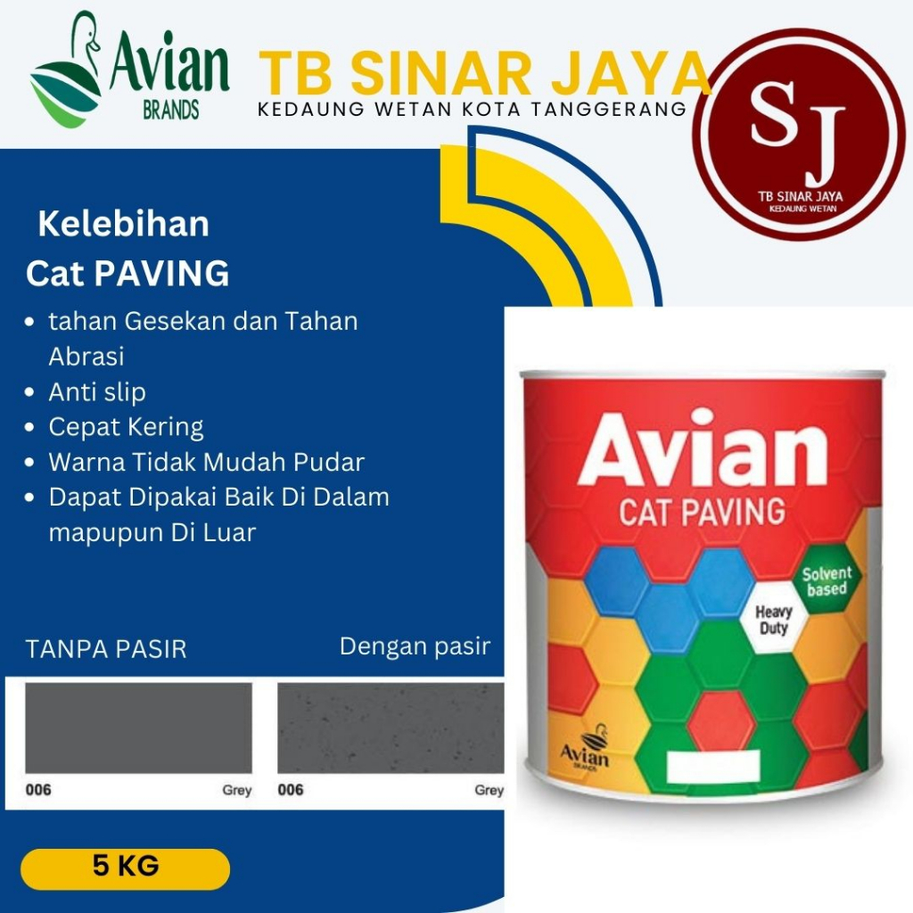 Jual Cat Paving Avian 5 KG Cat Minyak 2 Komponen Beton Plesteran Semen ...