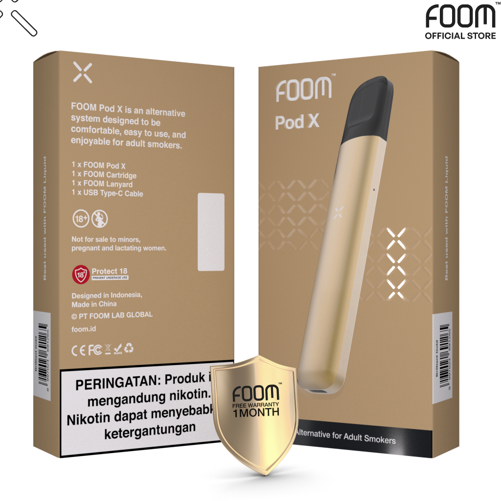 Jual FOOM POD X Starter Kit - Brilliant Gold | Shopee Indonesia