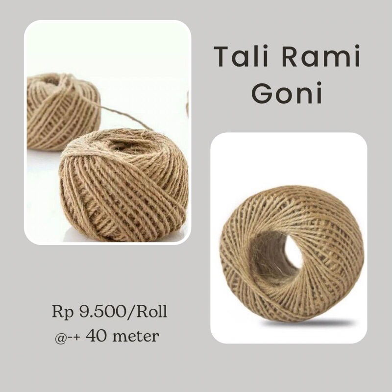 Jual TALI RAMI GONI UKURAN 3 PLAY PANJANG -+40 METER TALI GONI GULUNG ...