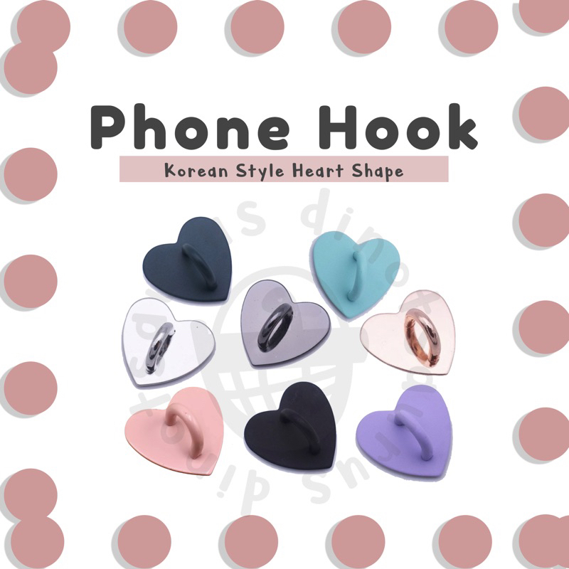 Jual Metal Phone Hook Gantungan Handphone HP Korean Love Heart (black ...