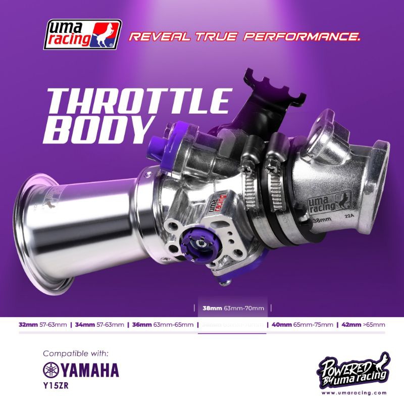 Jual (TB) THROTTLE BODY KIT UMA RACING UNTUK MOTOR MX KING (V1&V2) SIZE ...