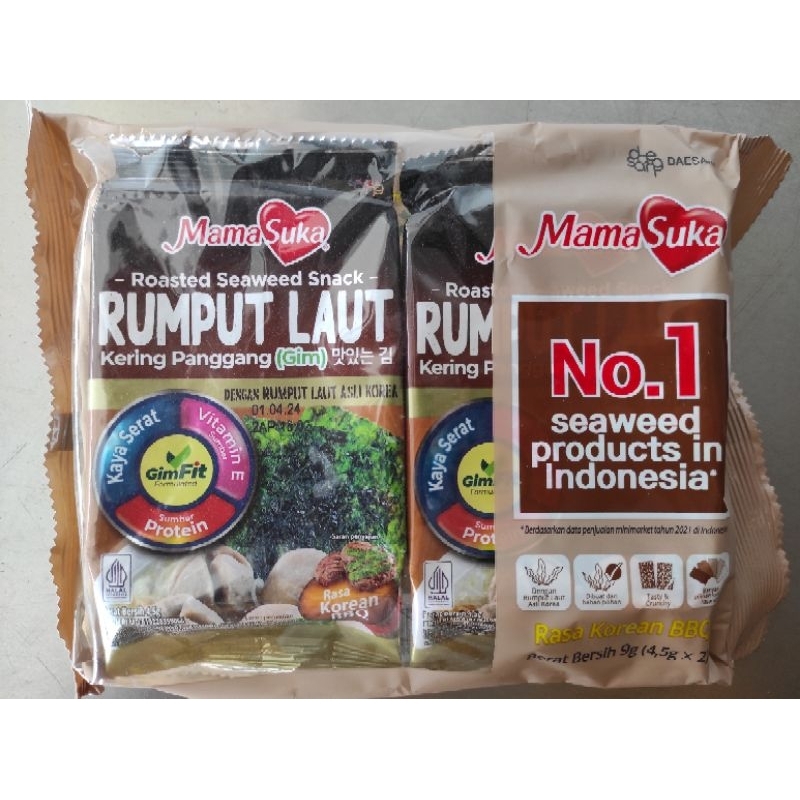 Jual Rumput Laut Nori Mamasuka Rasa Korean BBQ | Shopee Indonesia