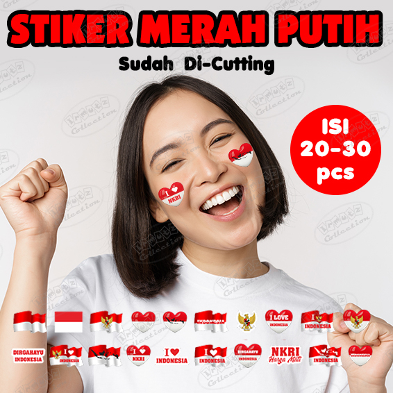 Jual (ISI 20-30) Stiker Pipi Bendera Merah Putih Indonesia HUT RI ...