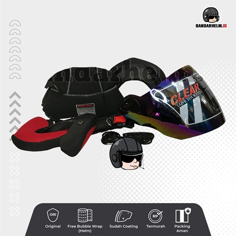 Jual Busa Halfface NHK R6 Kancing Besi Full + Kaca Bening | Shopee ...
