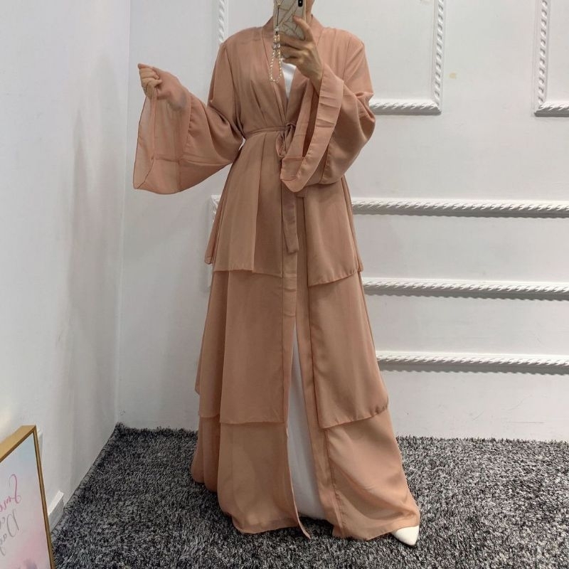 Jual abaya outer 3 layer/abaya turky/abaya outer arab(hanya outer ...