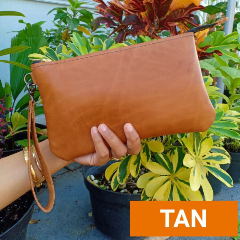 Jual Clutch wanita full kulit asli pouch bag multifungsi | Shopee Indonesia