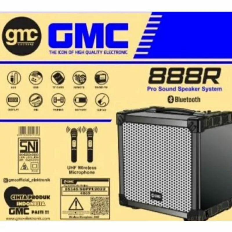 Jual Speaker Portable GMC 888R - 8 inch | NEW VERSION | Shopee Indonesia