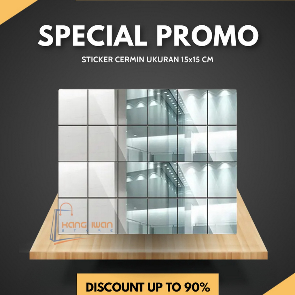 Jual Sticker Cermin Dinding Persegi Kaca Film Mirror Wallpaper | Shopee ...