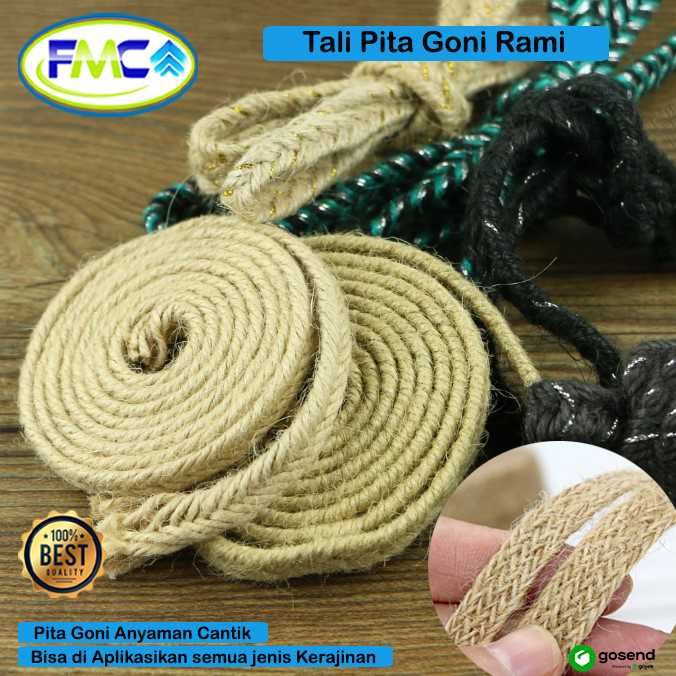 Jual Tali Goni Pita Hiasan Dekorasi Rumah Tali Rami Anyam Kepang Serat ...
