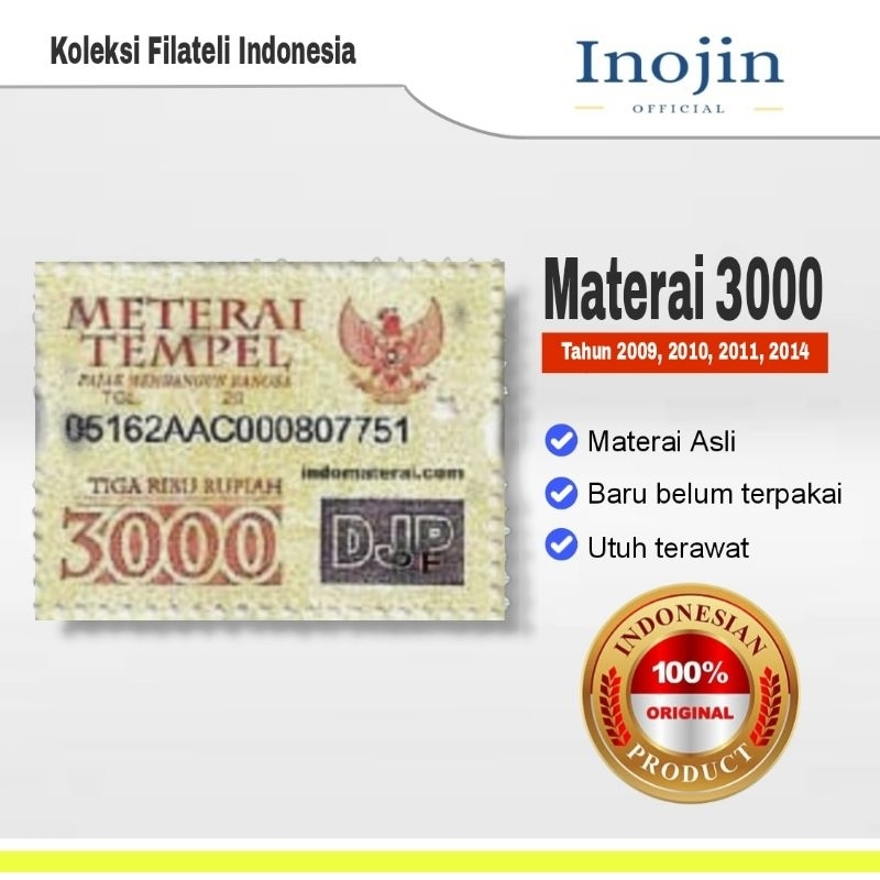 Jual Materai 3000 Tahun 2009 2010 2011 2012 2013 2014 Perangko Matrai ...