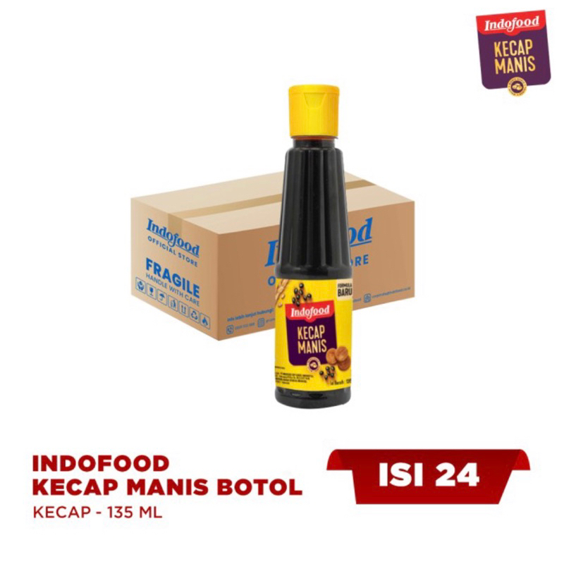 Jual 1 ctn Kecap Manis Indofood Botol 135 ml 1 Dus | Shopee Indonesia