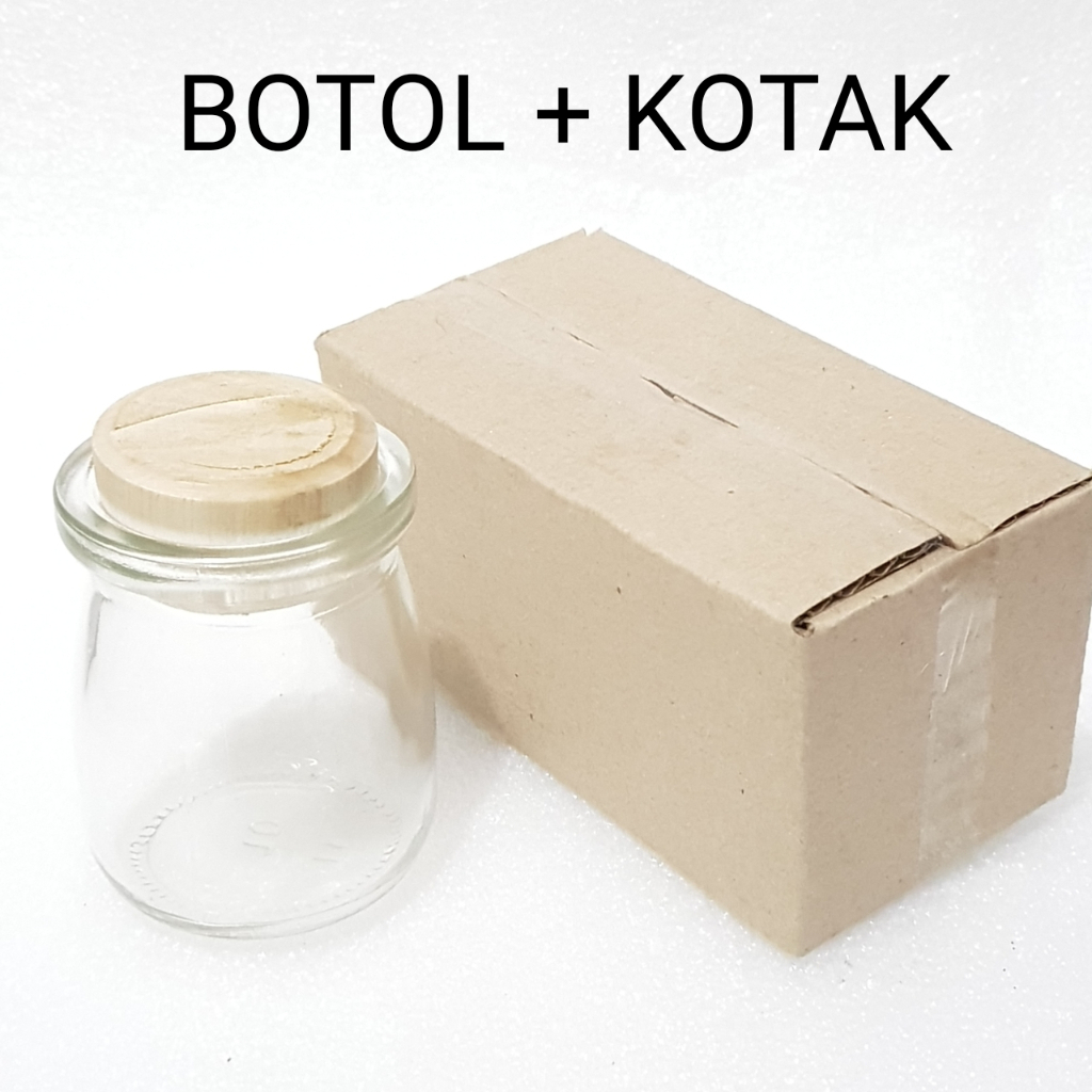 Jual / 10 ( SEPULUH) 100ml Botol puding kaca + Tutup , harvest jar ...