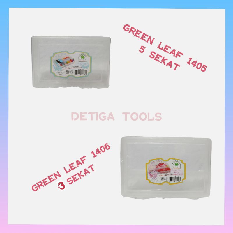 Jual GREEN LEAF 1405 (5 SEKAT) & 1406 (3 SEKAT) / Kotak Plastik 5 Sekat ...