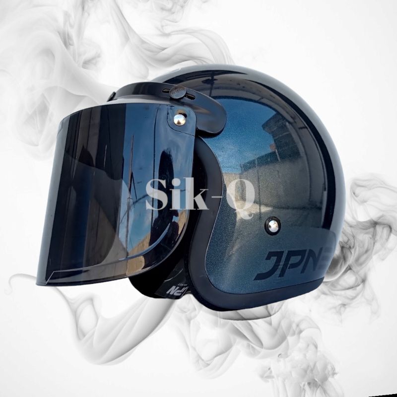 Jual Helm JPN Abu All grey Metalik | Shopee Indonesia