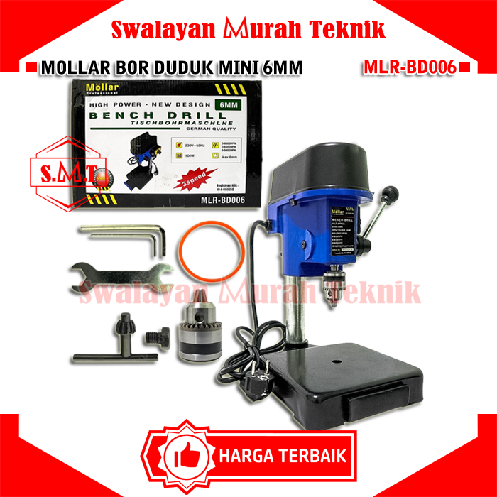 Jual Bor Duduk Mini 6mm MOLLAR BD006 Mini Bench Drill Variable Speed ...
