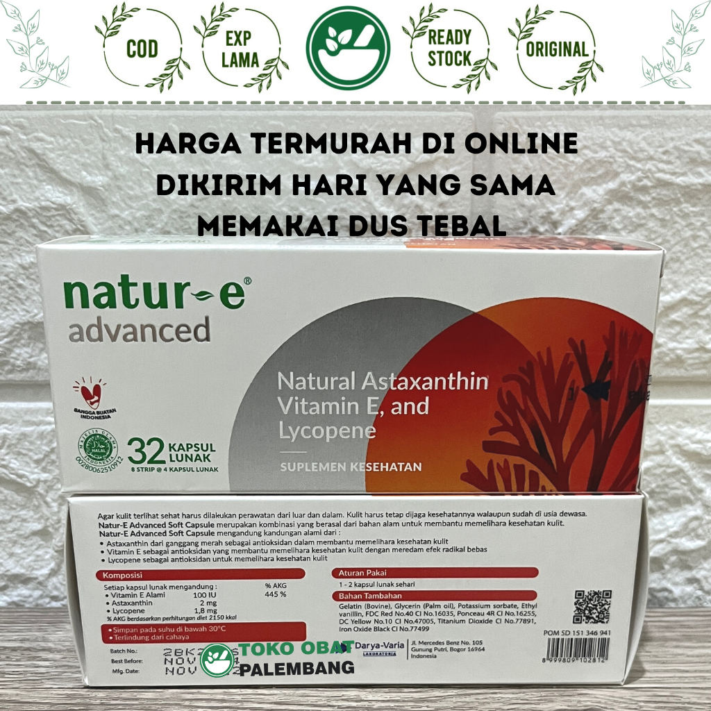 Jual Natur-E Advanced 32 kapsul Astaxanthin Natural Vitamin E Lycopene ...