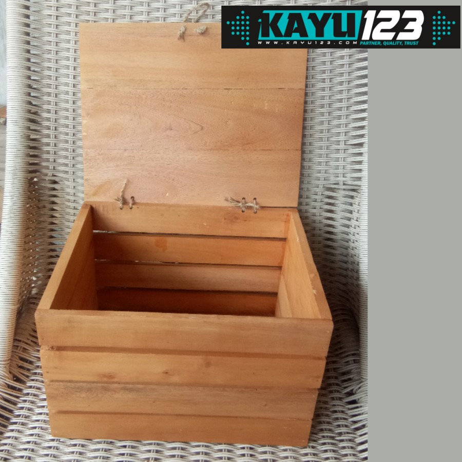 Jual Wooden Crate 30x30x25 cm Kotak Kayu Box Tempat Penyimpanan ...