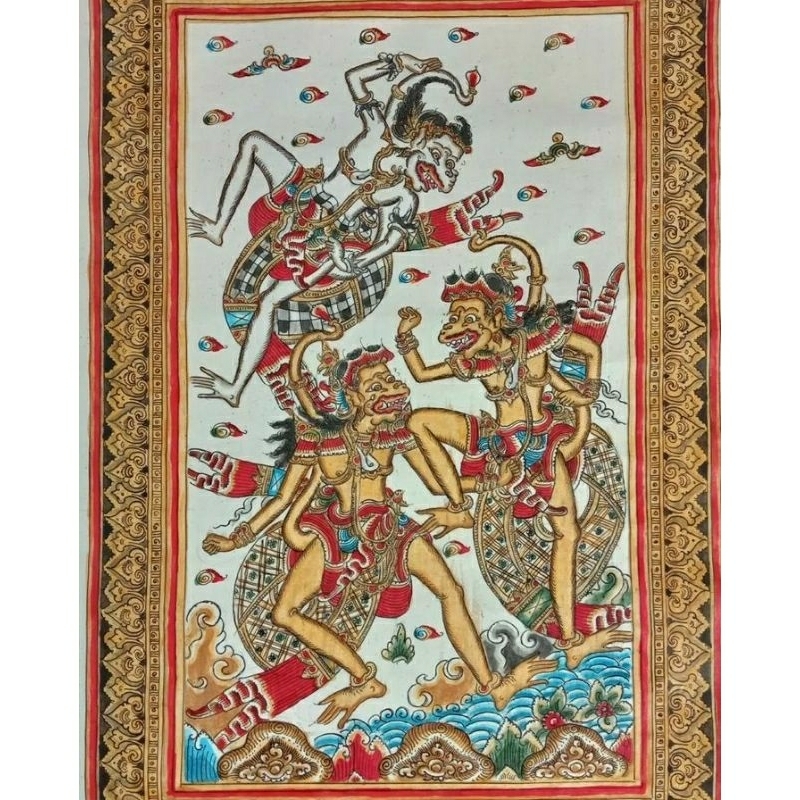 Jual Lukisan Wayang Kamasan Subali Sugriwa | Shopee Indonesia