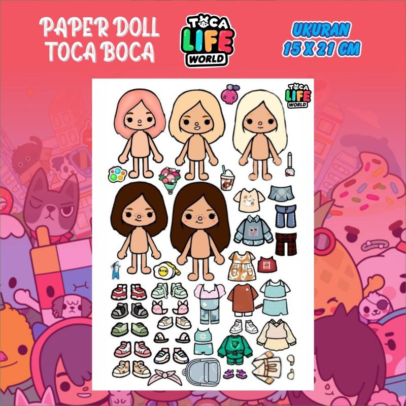 Jual paper doll toca boca / mainan BP toca boca / mainan anak viral ...