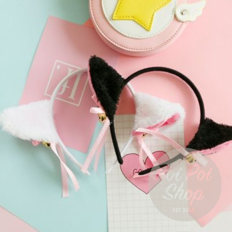 Jual Bando Telinga Kucing Cat Ear Nekomimi Lonceng Ikat Rambut Lucu ...