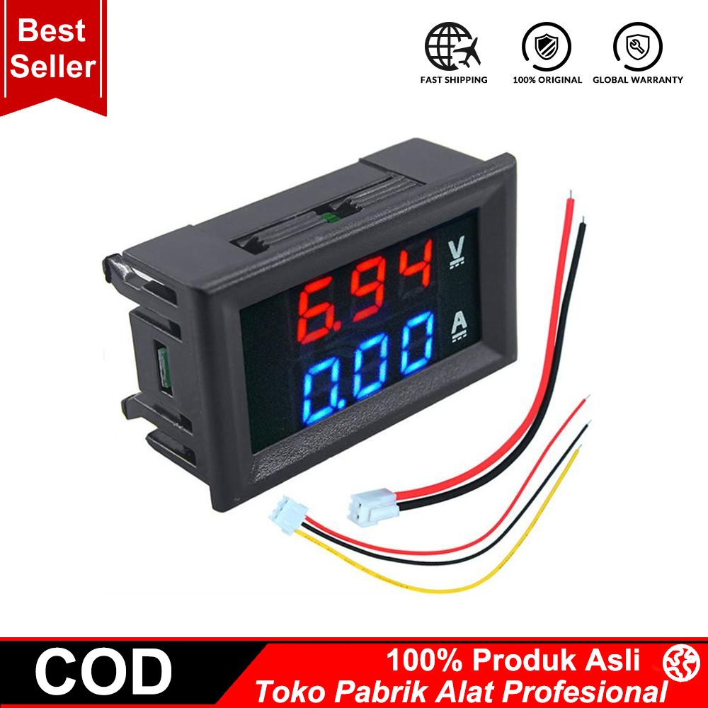 Jual Digital Voltmeter Amperemeter 0-100V 10A Alat Ukur Tegangan Arus DC | Shopee Indonesia