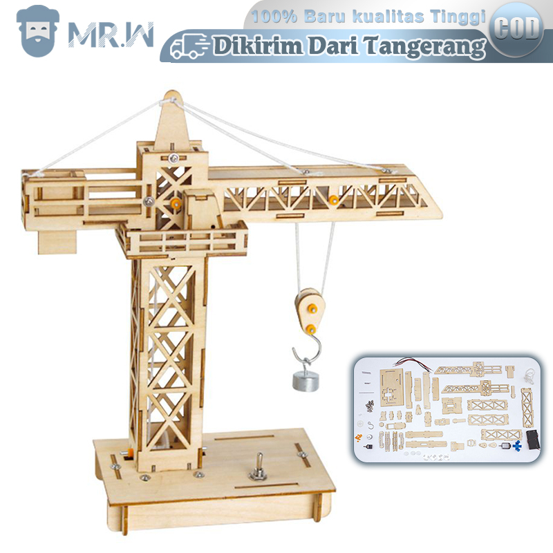 Jual Tower Crane Mainan Elektrik Puzzle DIY Toy Construction Mainan ...